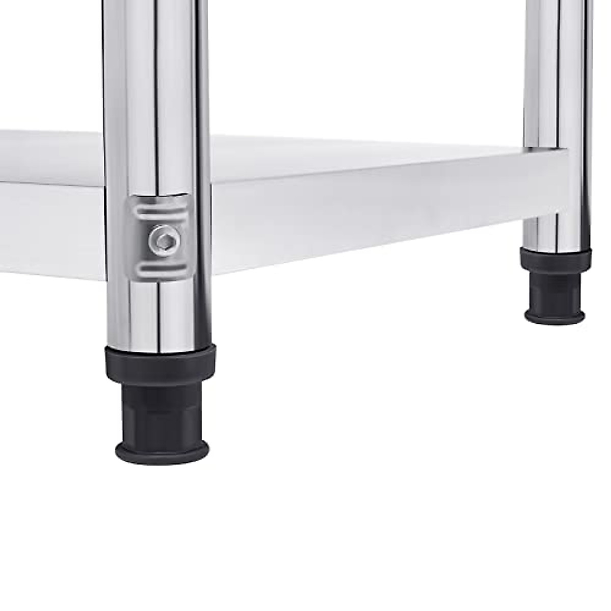 32"×16" Stainless Steel Table, Heavy Duty Stainless Steel Table for Prep, Shelf Organizer Kitchen Storage Shelves Garage Shelves, Commercial Kitchen Work Table for Restaurant, Home and Hotel, Silver