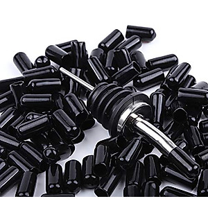 LEGERM 100 Pcs Pourers Dust Covers Olive Oil Liquor Bottle Pour Spout Cover Rubber Caps (Not Include the Spout)