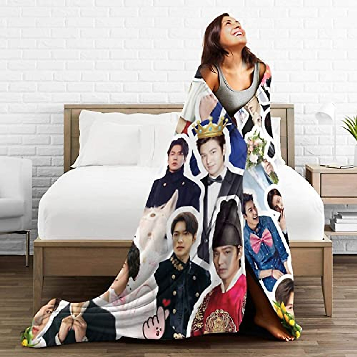 Blanket Lee Min-ho Soft and Comfortable Warm Fleece Blanket for Sofa,Office Bed car Camp Couch Cozy Plush Throw Blankets Beach Blankets
