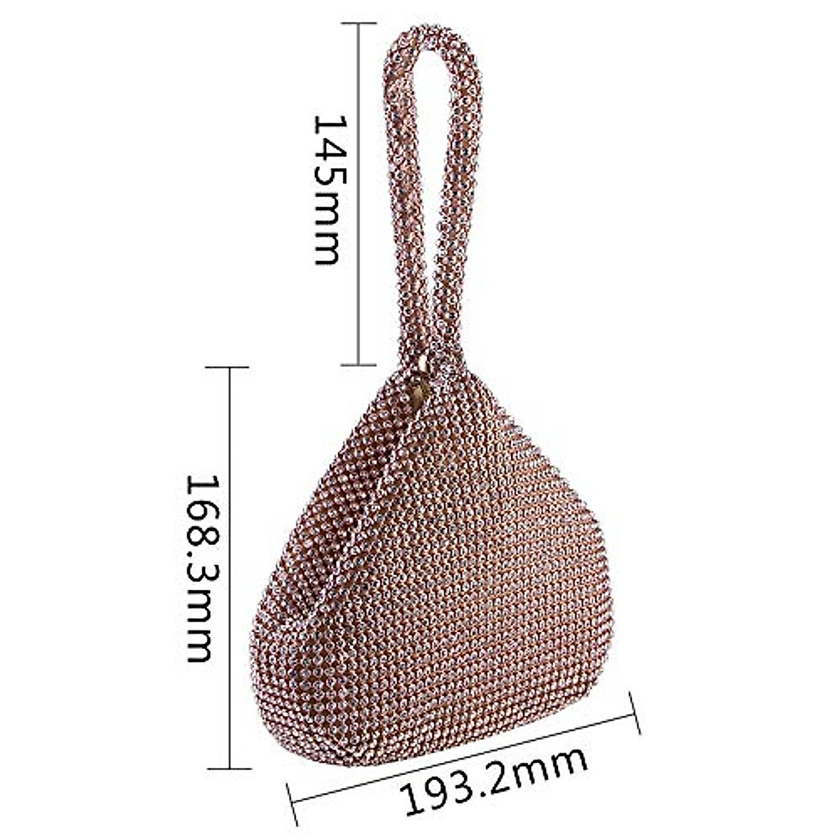 CROWN GUIDE Women's Vintage Evening Bags Clutches Bling Beaded Wedding Party Gowns Formal Prom Purses Handbags With Wristlet Champagne
