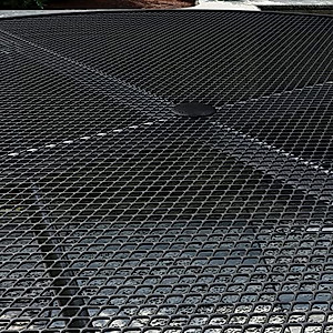 Royal Garden Metal Patio Outdoor Tables and Chairs Set Up - Nova Collection - Industrial Steel Mesh 5-Piece Round Dining Set - Black