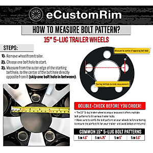 eCustomrim Trailer Tire On Rim 4.80-12 480-12 4.80 X 12 12 in. Load Range B 5 Lug Wheel White Spoke - 2 Year Warranty w/Free Roadside