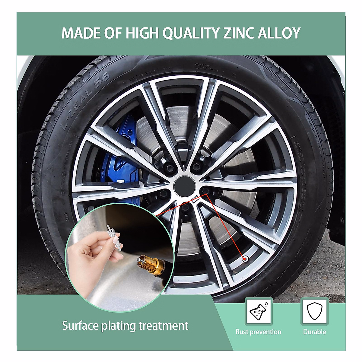 Ziciner 10 PCS Car Tire Valve Stem Cores, Premium TPMS Safe Nickel Plated Auto Valve Cores, Universal Vehicle Tire Repair Valves for Cars, SUVs, Bicycles, Trucks, Motorcycles