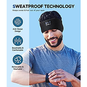 MUSICOZY Sleep Headphones Bluetooth 5.2 Headband Headphones Wireless Sleeping Earbuds Earphones with HD Stereo Speakers Cool Gadgets for Sports Running Workout Jogging Yoga Insomnia