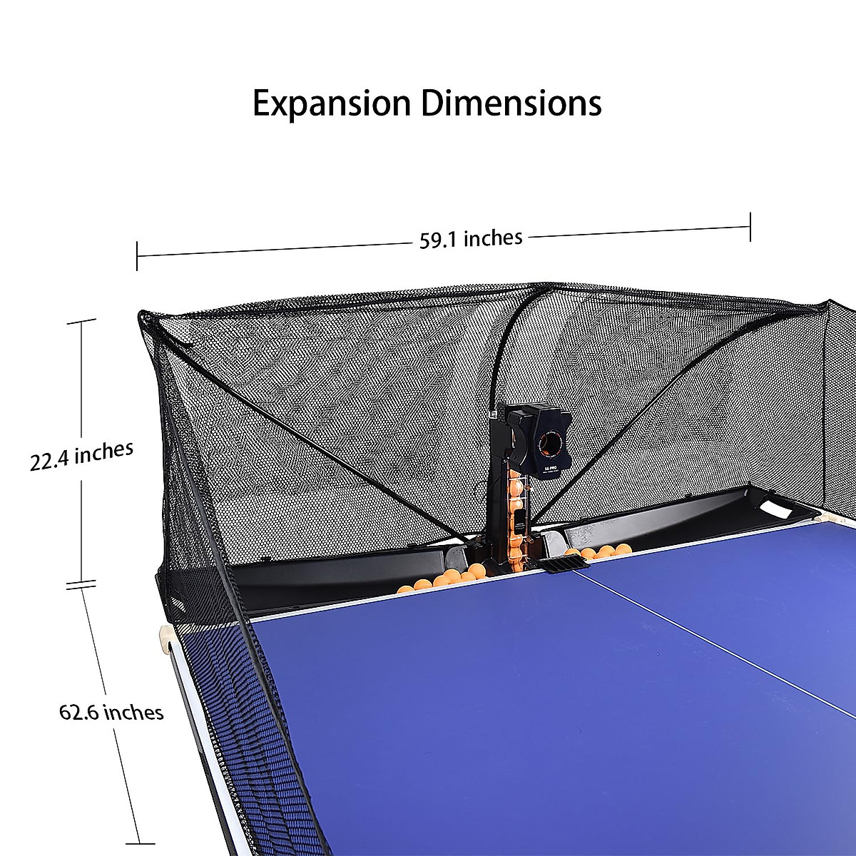 WAYMARK Table Tennis Robot Ping Pong Ball Machine S6-PRO Automatic Ping Pong Robot Trainer Table Tennis Robot Machine with Net and 100 Balls