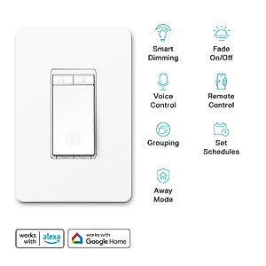 Kasa Smart Dimmer Switch HS220, Single Pole, Needs Neutral Wire, 2.4GHz Wi-Fi Light Switch Works with Alexa and Google Home, UL Certified, No Hub Required