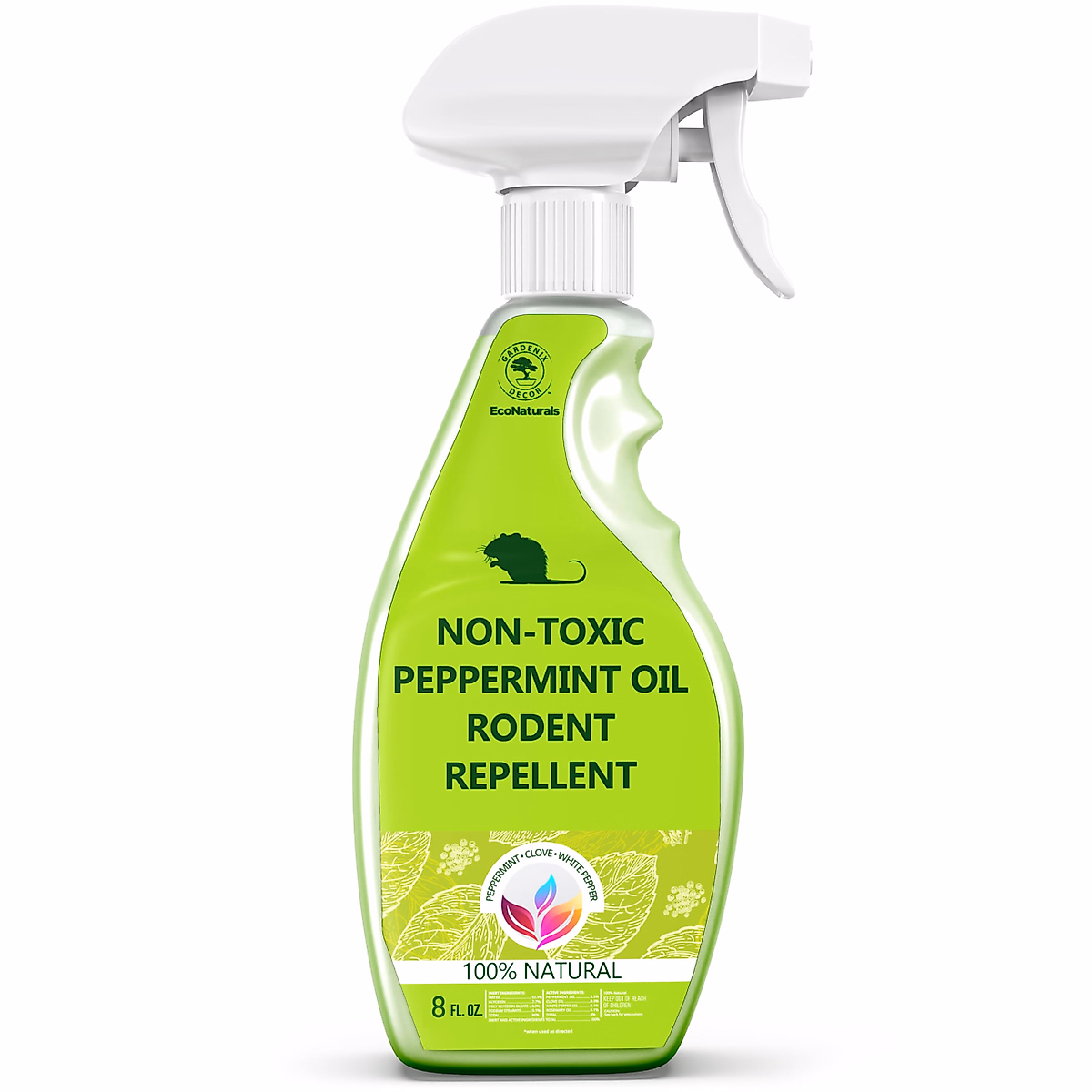 All Natural Peppermint Oil Spray, Non-Toxic Rat Repellent to Repel Mice and Rats, Rodent Repellent Spray - 8oz Ready to Use