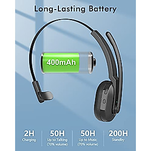 ASIAMENG Bluetooth Headset with Microphone(AI Noise Cancelling) USB Dongle, Trucker Wireless Headset with Mute Key Charging Stand 50H Talk Time Headset for Computer PC Laptop Cell Phones Home Office
