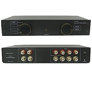 TC-7240 4-Way RCA / Phono Line Amp Router Audio Switcher Selector Splitter