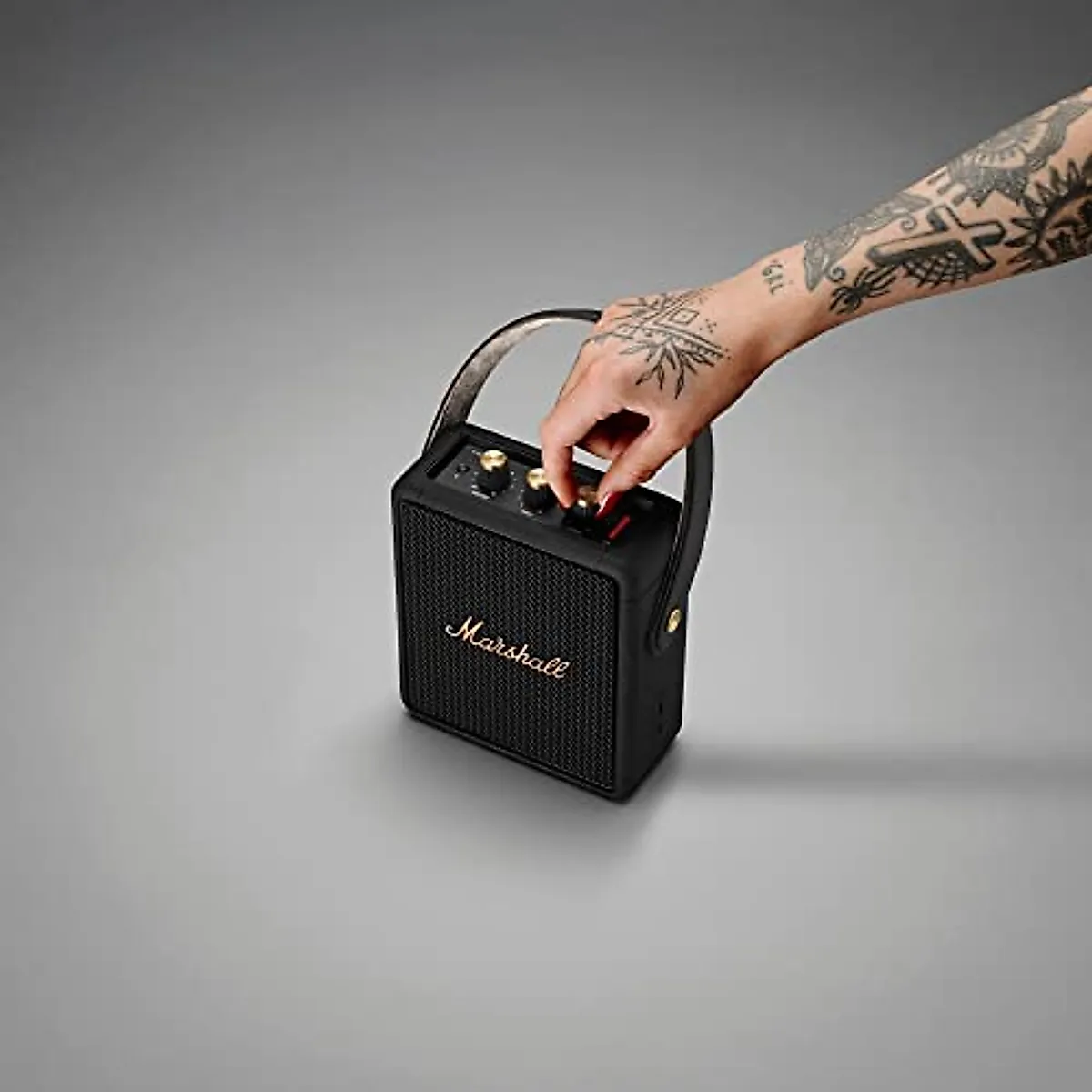 Marshall Stockwell II Portable Bluetooth Speaker - Black and Brass