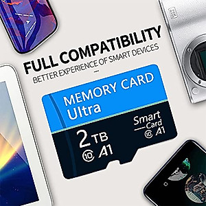 2TB Micro SD Card Memory Card 2 TB TF Card with Adapter High Speed Class 10 Memory Card for Android Phones/PC/Computer/Camera