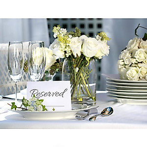 20 Pack Modern Reserved Table Sign With Name Line - Reserved Signs For Wedding - White Reserved Signs - Wedding Accessories - Tent Cards For Reserving Seats & Places - Place Cards for Party, Event