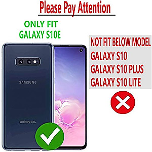 STARSHOP Samsung Galaxy S10E Phone Case, with [Tempered Glass Screen Protector Included] PU Leather Wallet Shockproof Phone Cover Kickstand with Pocket Card Slots Magnet Closure -Dark