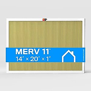 K&N 14x20x1 HVAC Furnace Air Filter, Lasts a Lifetime, Washable, Merv 11, the Last HVAC Filter You Will Ever Buy, Breathe Safely at Home or in the Office , HVC-11420, 1 Count (Pack of 1)