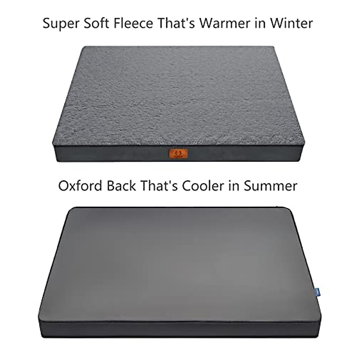 CozyLux Dog Bed for Large Dogs, Big Orthopedic Egg Crate Foam Dog Pad with Removable Washable Cover, Pet Bed Mat Suitable for Dogs Up to 65lbs (35 x 22 x 3 inch, Dark Grey)