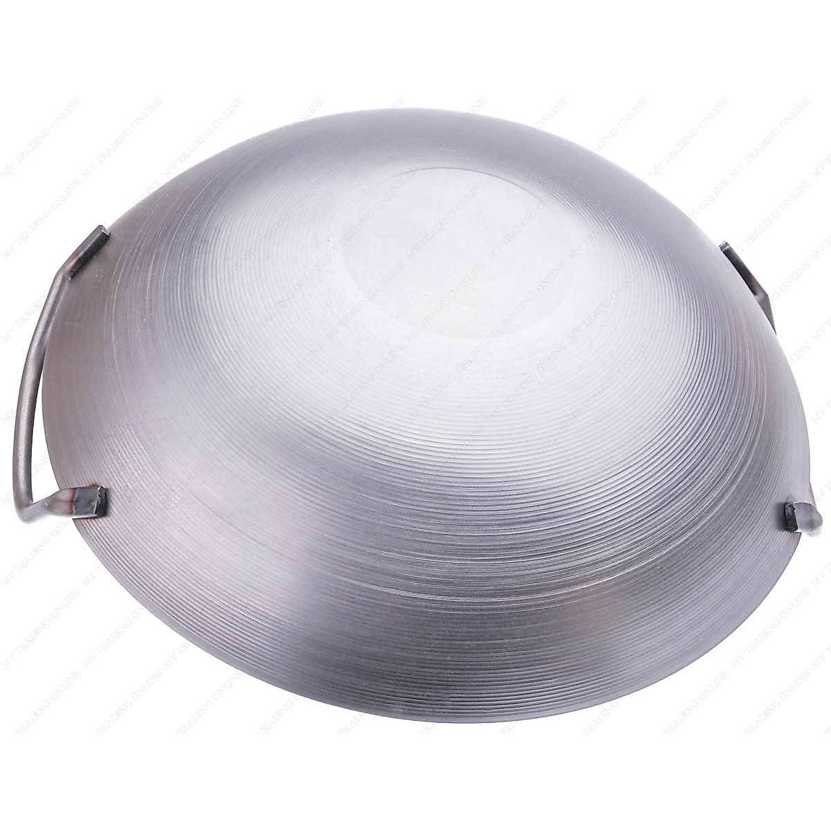 14 Inches Carbon Steel Round Bottom Wok with Two Side Metal Handle, 14 Gauge Thickness, USA Made (Wok Ring Included)