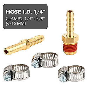 Hromee Air Hose Fittings 1/4 Inch NPT Brass Quick Connect Coupler and Plug, 20 Pieces Air Compressor Accessory Kit with Blow Gun and Tire Gauge