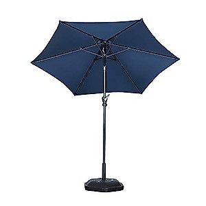 7.5FT Patio Umbrella Outdoor for Garden Umbrella with Push Button Tilt (Navy Blue)