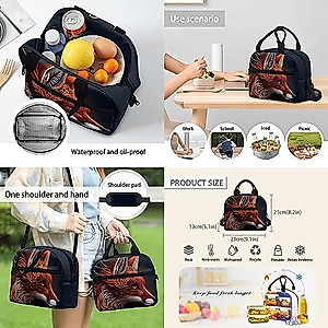 Red Fox Backpack Highschool For Boys With Pencil Case 7Pcs/Set Shoulder Bag For Teen Girls Lightweight School Bag Casual Lunch Box Book Sleeve Cover Water Bottle Carrier With Strap Wristlet Keychain