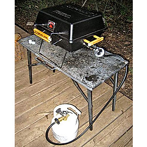 Hiland GA09 Propane Tank Adapter Hose 10 Ft, w/Adapters, Black, One Size Fits All, Black