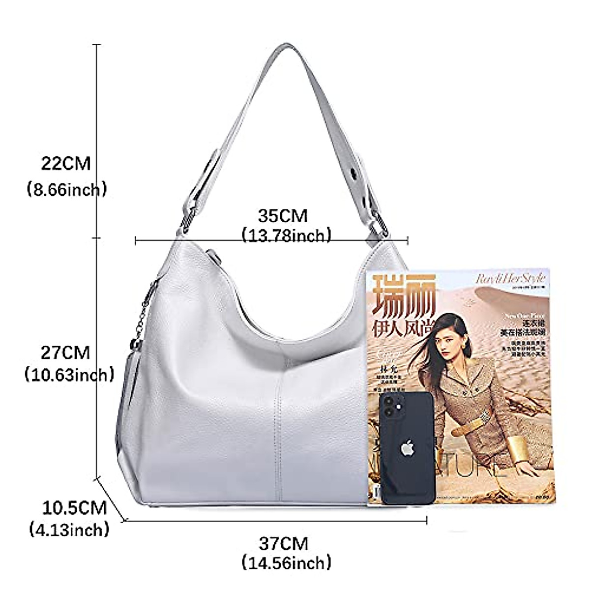 Soft Real Genuine Leather Tassel Women's Handbag Ladies Shoulder Tote Messenger Bag Purse Satchel Black White (White)