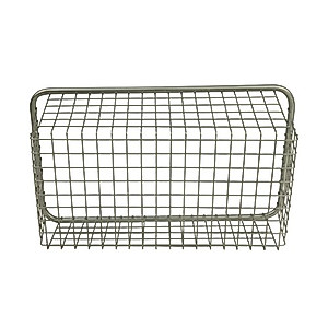 Spectrum Diversified Avery Large Easy-Carry Handles Classic Storage & Organization, Sturdy Steel Wire, Modern Home Décor & Storage Basket, Nickel