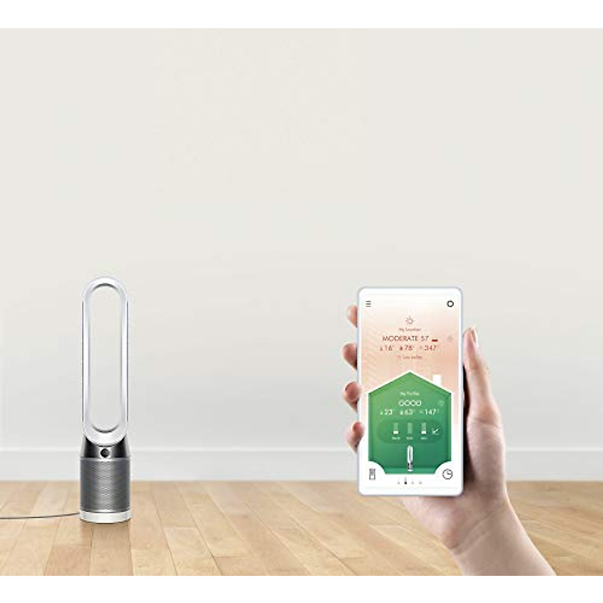 Dyson TP04 Pure Cool Purifying Connected Tower Fan, White (Refurbished)