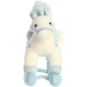 Aurora® Melodious Musicals! Baby Boy Rocking Horse™ Baby Stuffed Animal - Musical Entertainment - Engaging Play - Blue 12 Inches