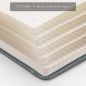 HIUKOOKA 5 Pack College Ruled Journal Notebook, A5 Hardcover Lined Notebook, 188 Numbered Pages, 16 Perforated Pages, Leather Journal for Writing Office School Business, 5.75'' x 8.38'' - Multicolor