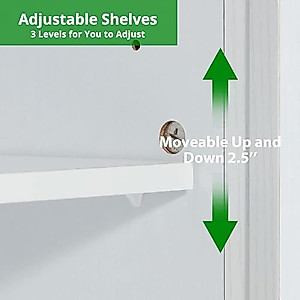 AVAWING Kitchen Sideboard Buffet Cabinet, Modern Farmhouse Kitchen Storage Cabinet with Drawer and Adjustable Shelf, Coffee Bar Cabinet for Kitchen, Dining Room, Bathroom, Entryway, White