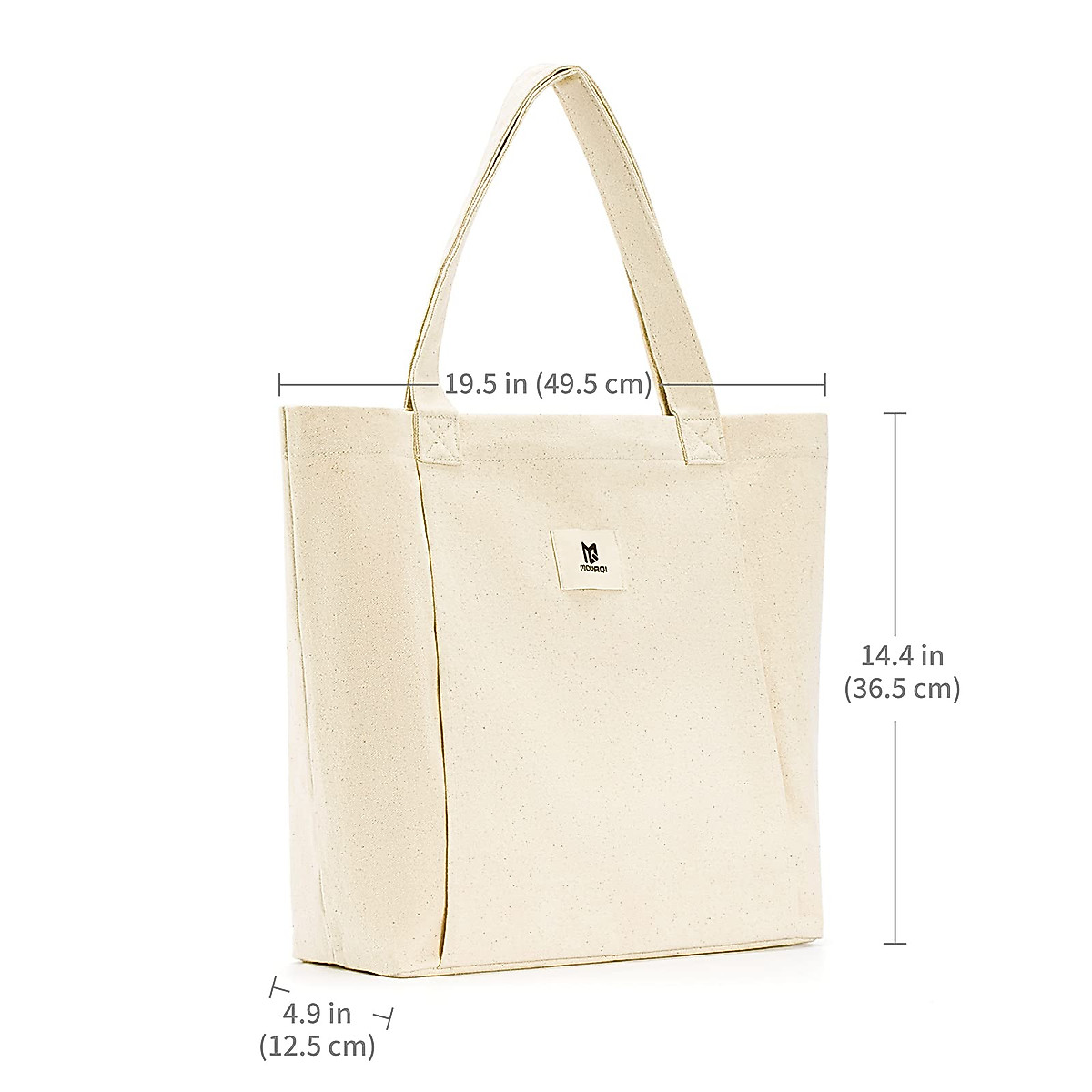 Moyaqi Canvas Tote Bag with Yoga Mat Carrier Pocket Carryall Shoulder Bag for Office, Workout, Pilates, Travel, Beach and Gym