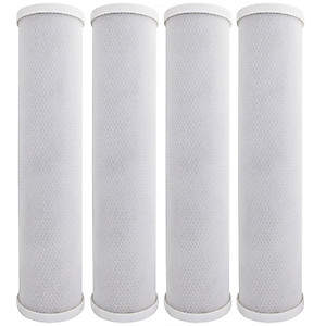 Tier1 5 Micron 20 Inch x 4.5 Inch | 4-Pack Whole House Activated Carbon Block Water Filter Replacement Cartridge | Compatible with Pentek EP-20BB, 155583-43, CB-45-2005, Home Water Filter