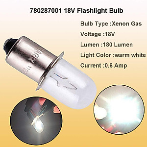 18V Flashlight Bulb 780287001 with Led Upgrade Bulb for Compatible with Ryobi Ridgid Craftsman Black & Decker P704 P703 P700 Replacement LED Conversion Kit