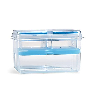 Fit & Fresh 216HL Entree Set with Ice Pack, 3 Reusable Portion Control Containers, BPA-Free, Microwave/Dishwasher Safe Lunch Box, Entrée, Blue