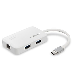 Edimax USB-C USB Hub with 3X USB 3.0 Ports and Gigabit Ethernet LAN Adapter, USB to RJ45 1000Mbps Network LAN Converter, Plug and Play, Windows, MacBook Pro/Air, iPad Pro and More, EU-4308