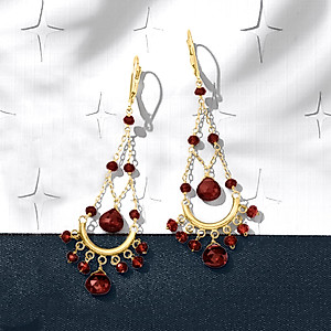 Ross-Simons 22.00 ct. t.w. Garnet Chandelier Earrings in 14kt Yellow Gold