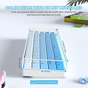 ZIYOU LANG KC02 Acrylic Clear Transparent Keyboard Cover(12.28*4*0.9’’) with Dustproof Waterproof Anti-hit Anti-cat Protective Case for 65% Small Layout 61Key 64Key 68Key Mechanical Gaming Keyboard