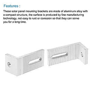PATIKIL Solar Panel Mounting L Brackets Aluminum Alloy 11mm Diameter for Solar Panel System Install Pack of 4