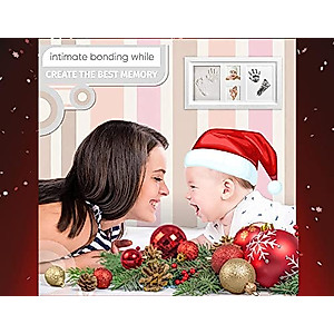 Baby Hand and Footprint Kit - Newborn Keepsakes for Baby Boys and Girls - Non-Toxic Ink and Clay Kit with White Photo Frame, for Baby Shower, Baby Registry and Nursery Decor.