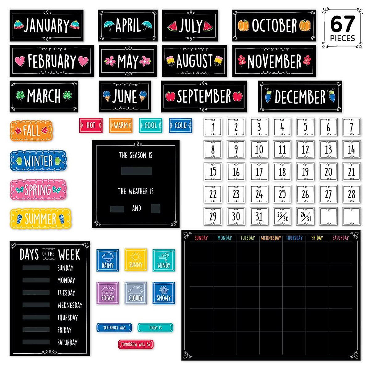 CTP Doodle Calendar Set for Classroom (Creative Teaching Press 10668)