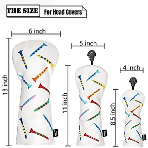 ROYMADE Golf Headcovers Driver Cover Fairway Wood Headcovers Hybrid Head Cover Missile Design Leather Golf 3 Wood Head Cover White(3pcs(DR+FW+UT))