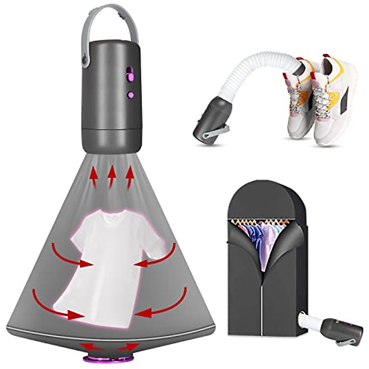 TAISHAN UV Portable Clothes Dryer, Travel Mini Dryer Machine，New Generation Electric Clothes Drying With sterilization function for Apartments