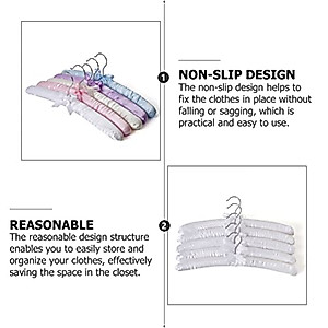 5Pcs Satin Padded Hangers Anti Slip Clothes Hangers Sweater Hangers Dress Shirt Hanger for Wedding Dresses Hangers Party Favors