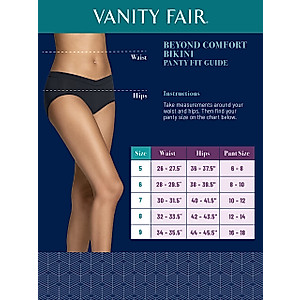 Vanity Fair Women's Beyond Comfort Bikini Panties, Silky Stretch-Love Story Print, 6