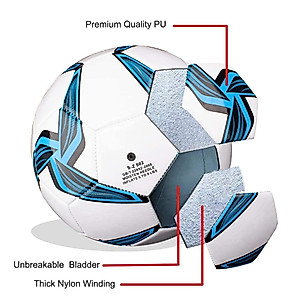 Senston Soccer Ball for Kids and Adult Training Ball Size 5 Official Match Football Balls with Pump