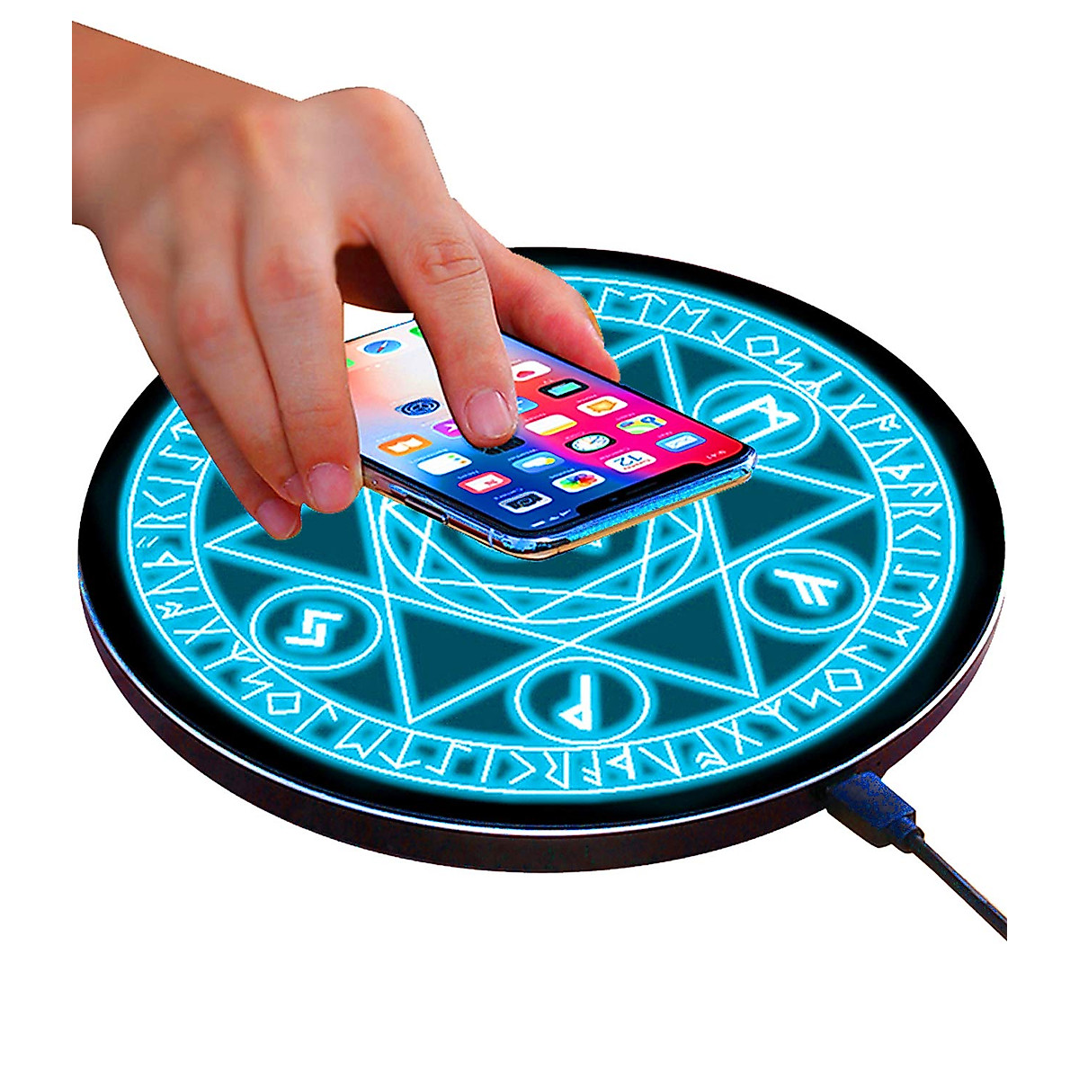 Wireless Charger Magic Qi 15W Wireless Charging Pad,Compatible with iPhone 12 11/11 Pro/11 Pro Max/Xs Max/XR/XS/X/8/8 Plus,Fast Charging S10/S10+/S9/S8/Note 10/10+/9/8 (No AC Adapter)