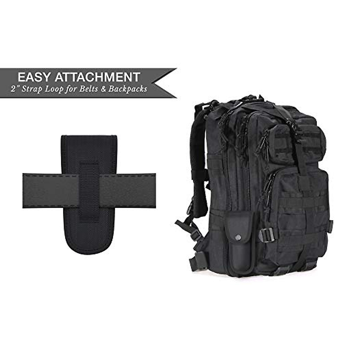 Swiss Safe Universal Tactical Knife Sheath Holster with Belt Loop - Pouch Fits Any 5" Folding Pocket Knife