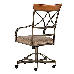 Powell 5-Pc Hamilton Swivel Dining Set, Medium Cherry