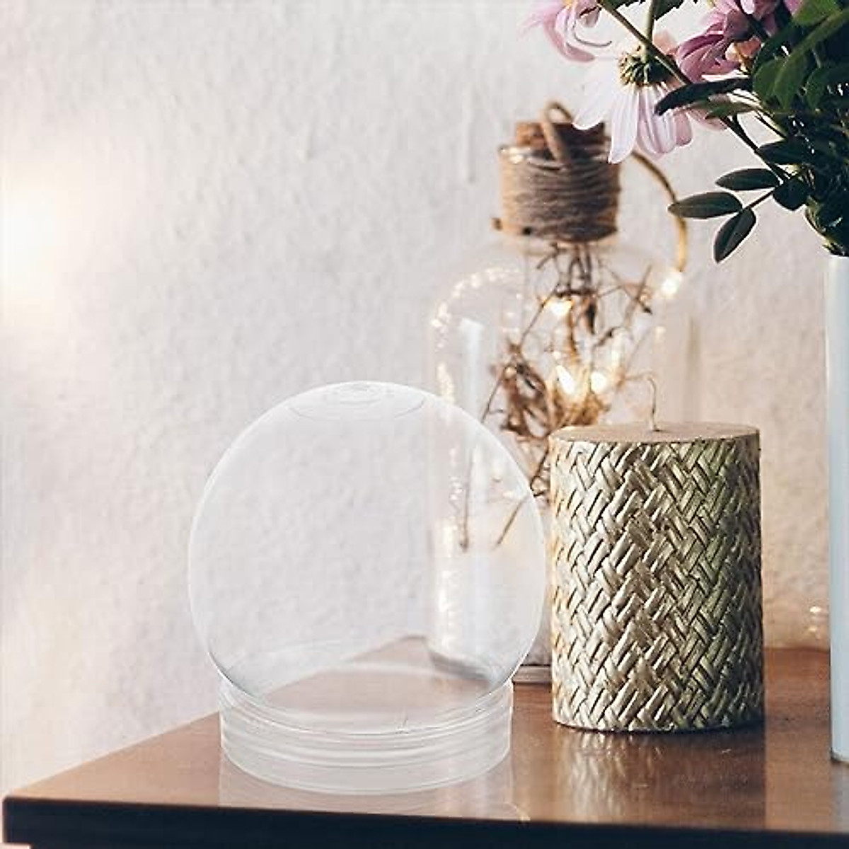 Didiseaon 20pcs Clear Plastic Water Globe Snow Globes with Screw Off Cap for DIY Water Globe Snow Globe Art Crafts Christmas Table Decoration Gifts 150ml