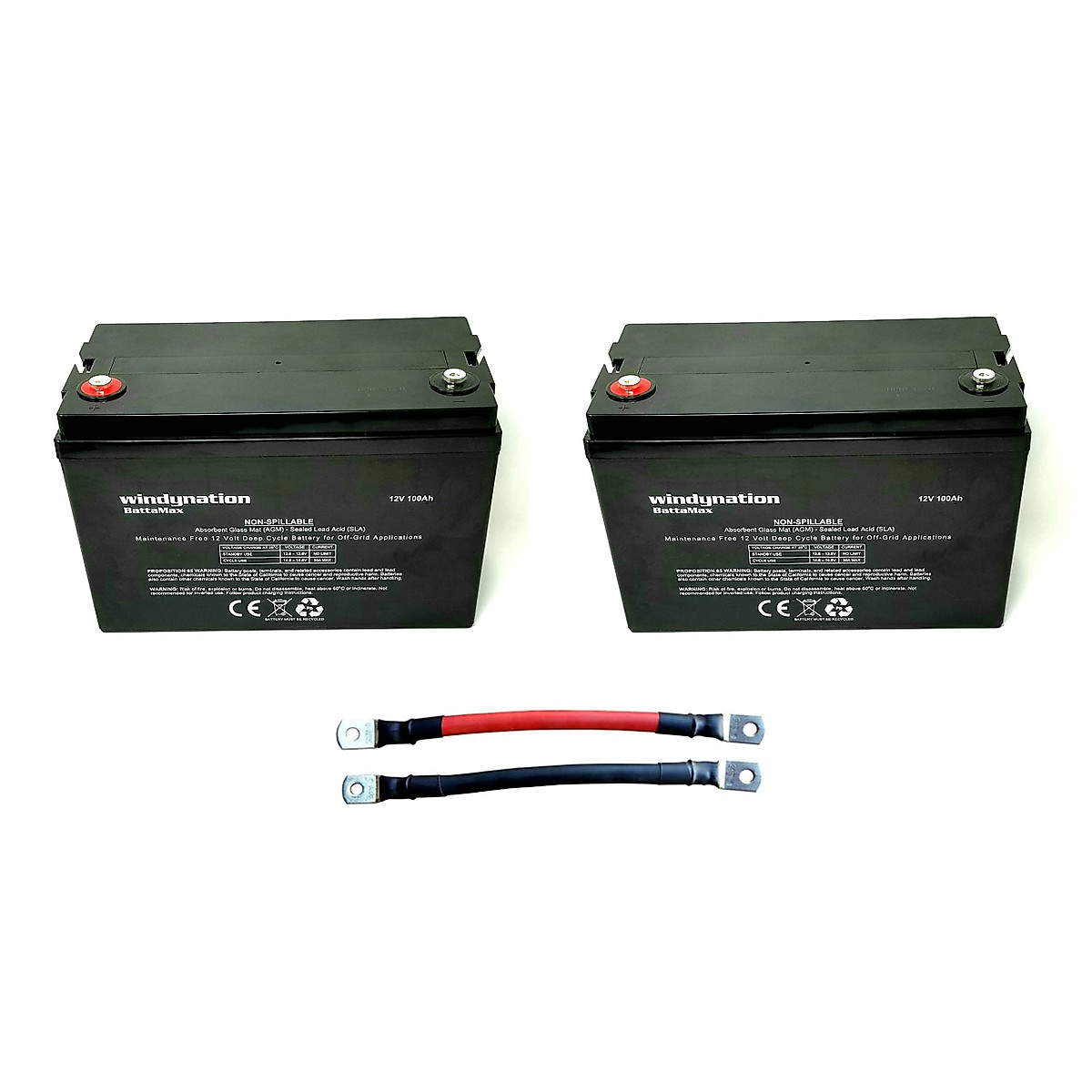 WindyNation 300 Watt Monocrystalline Solar Panel Kit + 1500W VertaMax Power Inverter + 200ah AGM Deep Cycle Battery for RV, Boat, Off-Grid 12 Volt Battery Systems